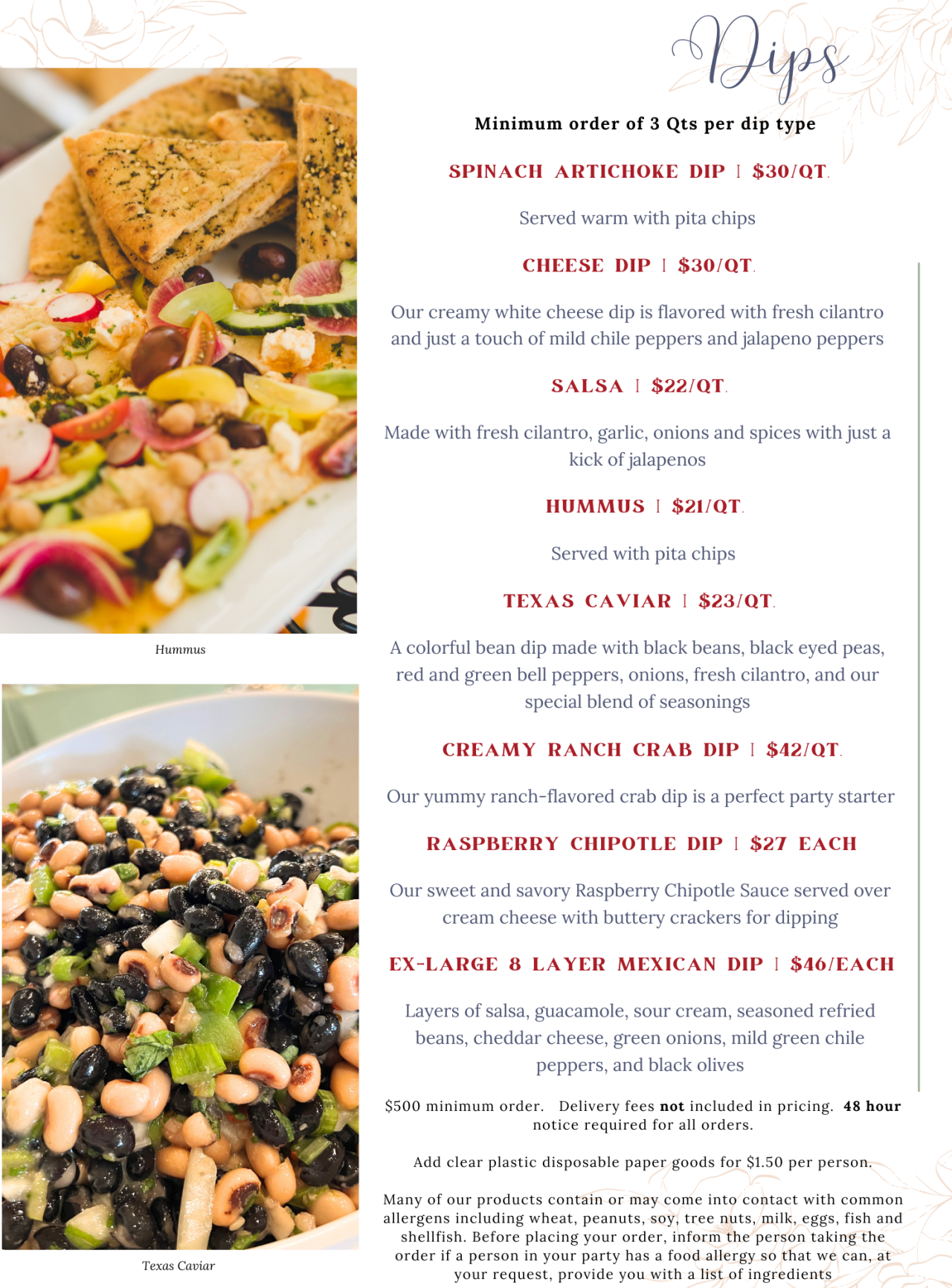 Appetizers & Party Trays Menu | Dinner's Ready Express Catering