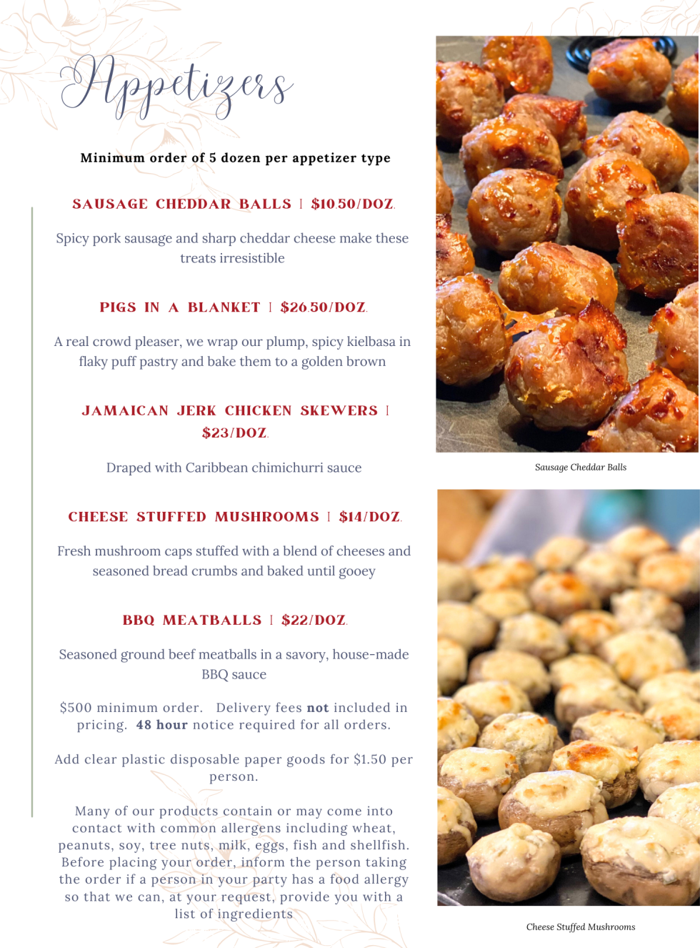 Appetizers & Party Trays Menu | Dinner's Ready Express Catering