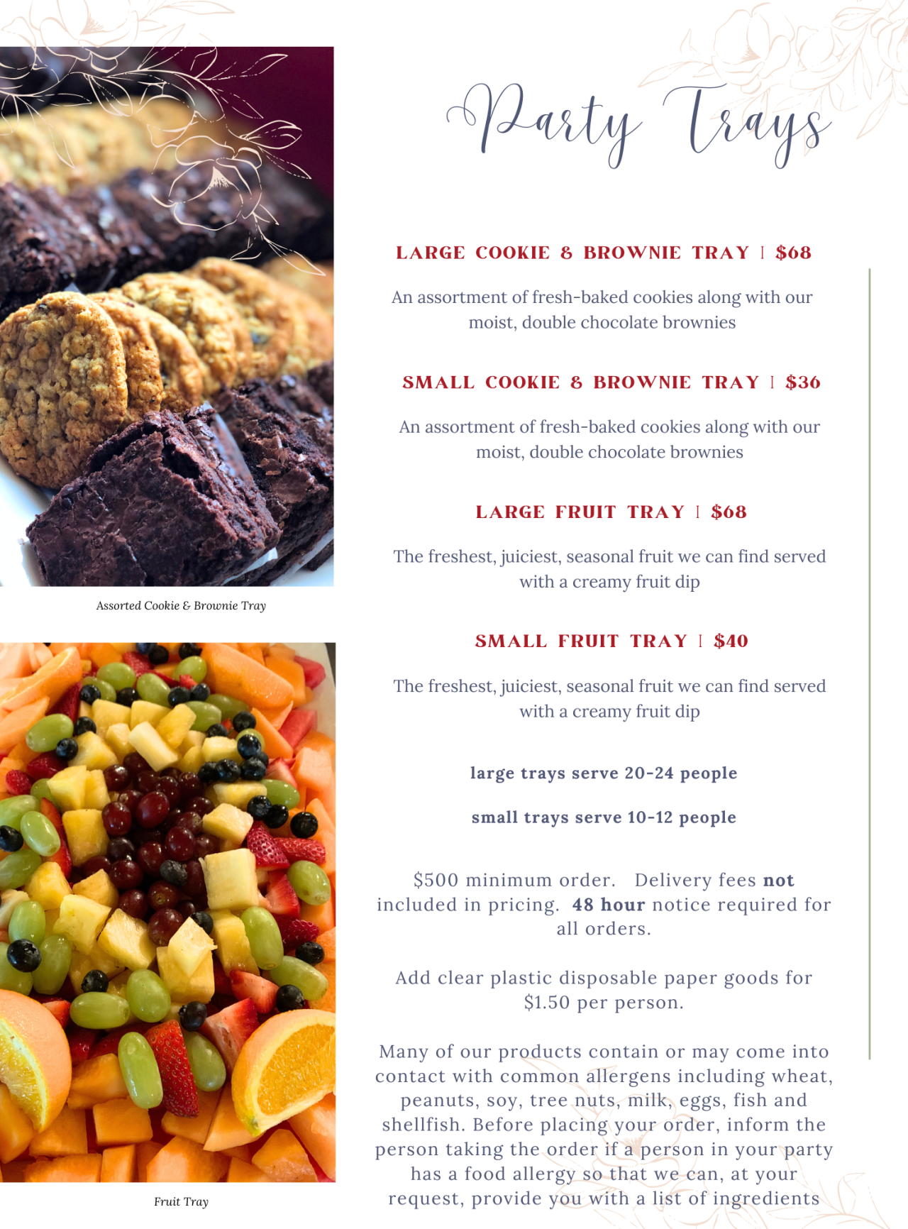 Appetizers & Party Trays Menu | Dinner's Ready Express Catering