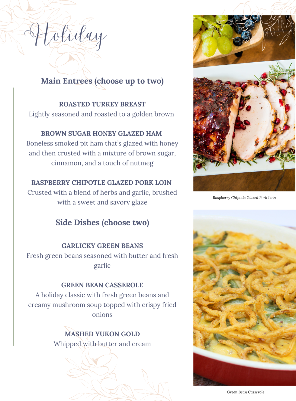 Holiday Menu | Dinner's Ready Express Catering