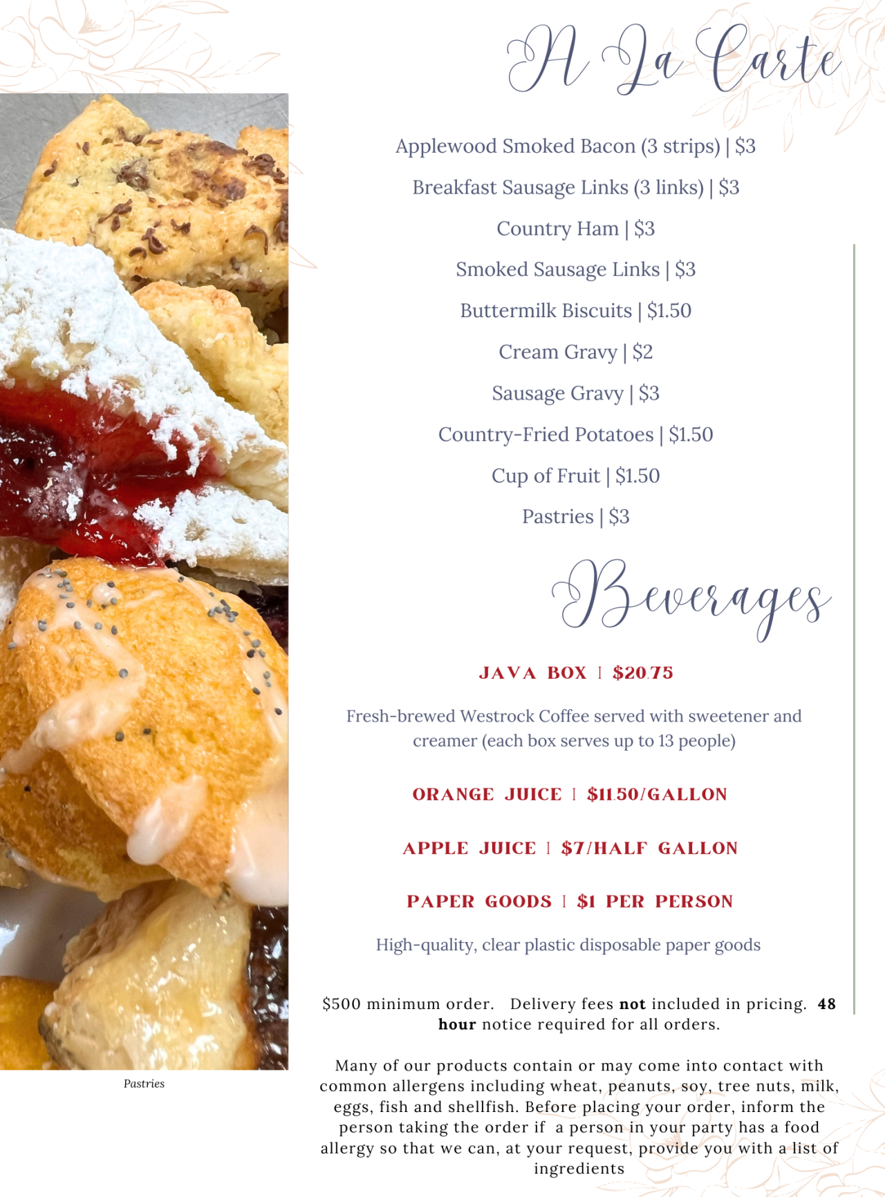 Breakfast Menu | Dinner's Ready Express Catering