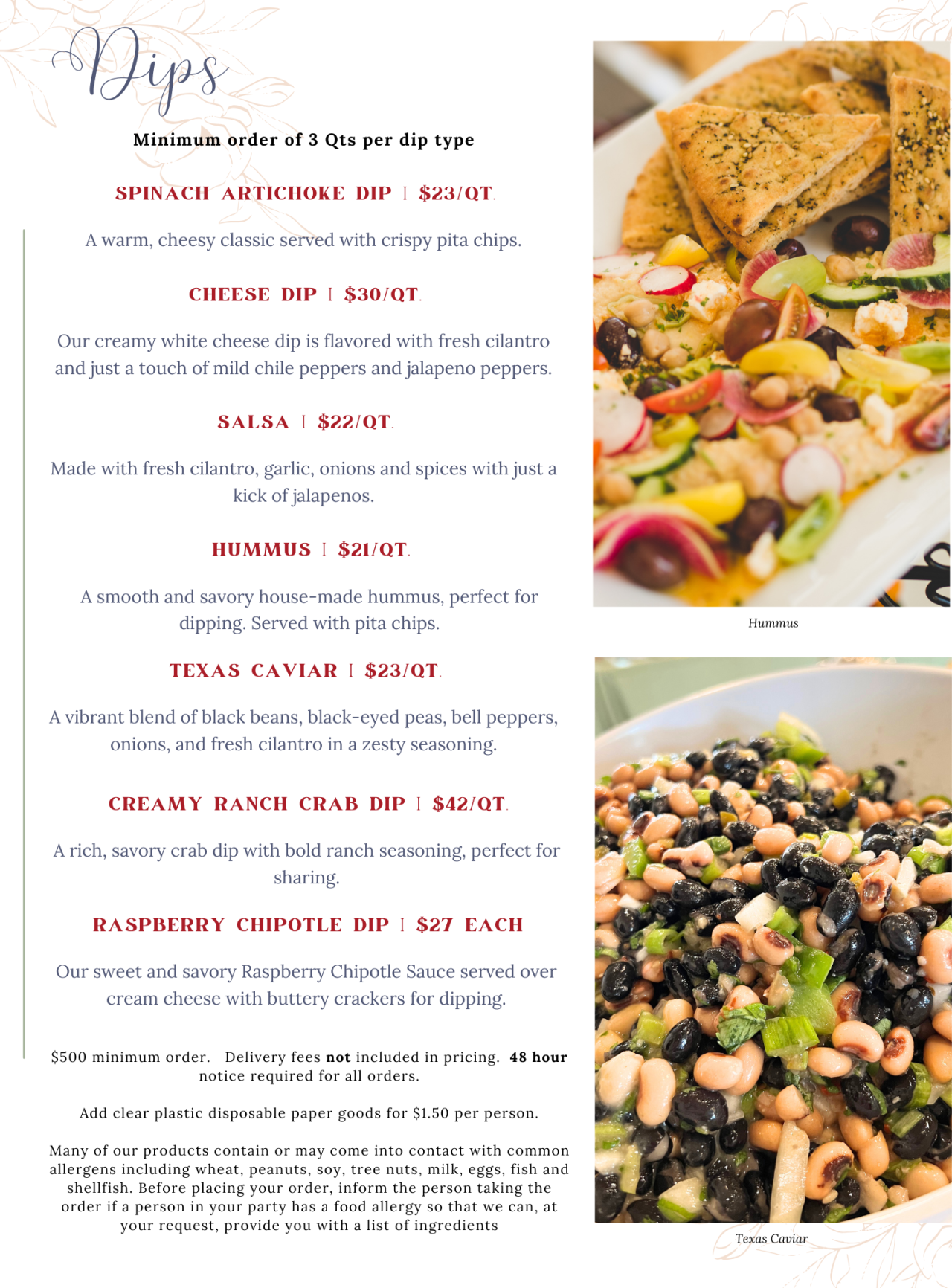 Appetizers & Party Trays Menu | Dinner's Ready Catering