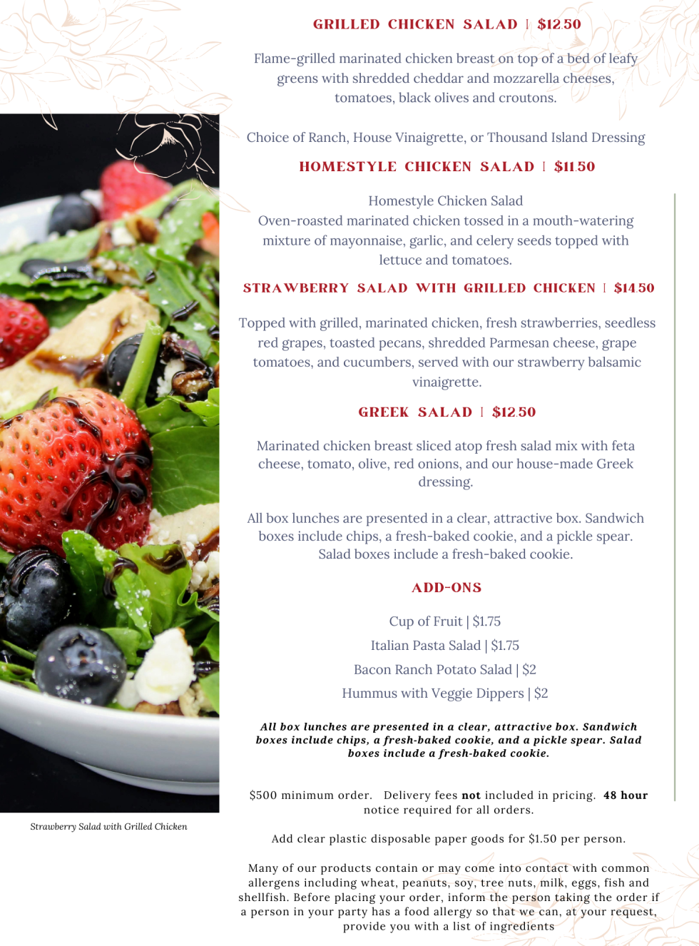 Box Lunches Menu | Dinner's Ready Express Catering
