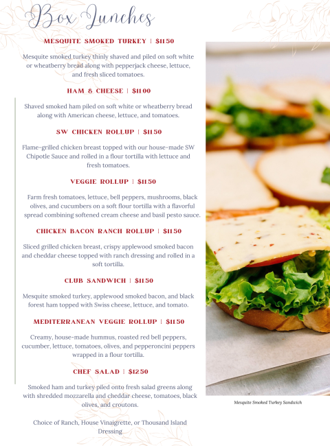 Box Lunches Menu | Dinner's Ready Express Catering