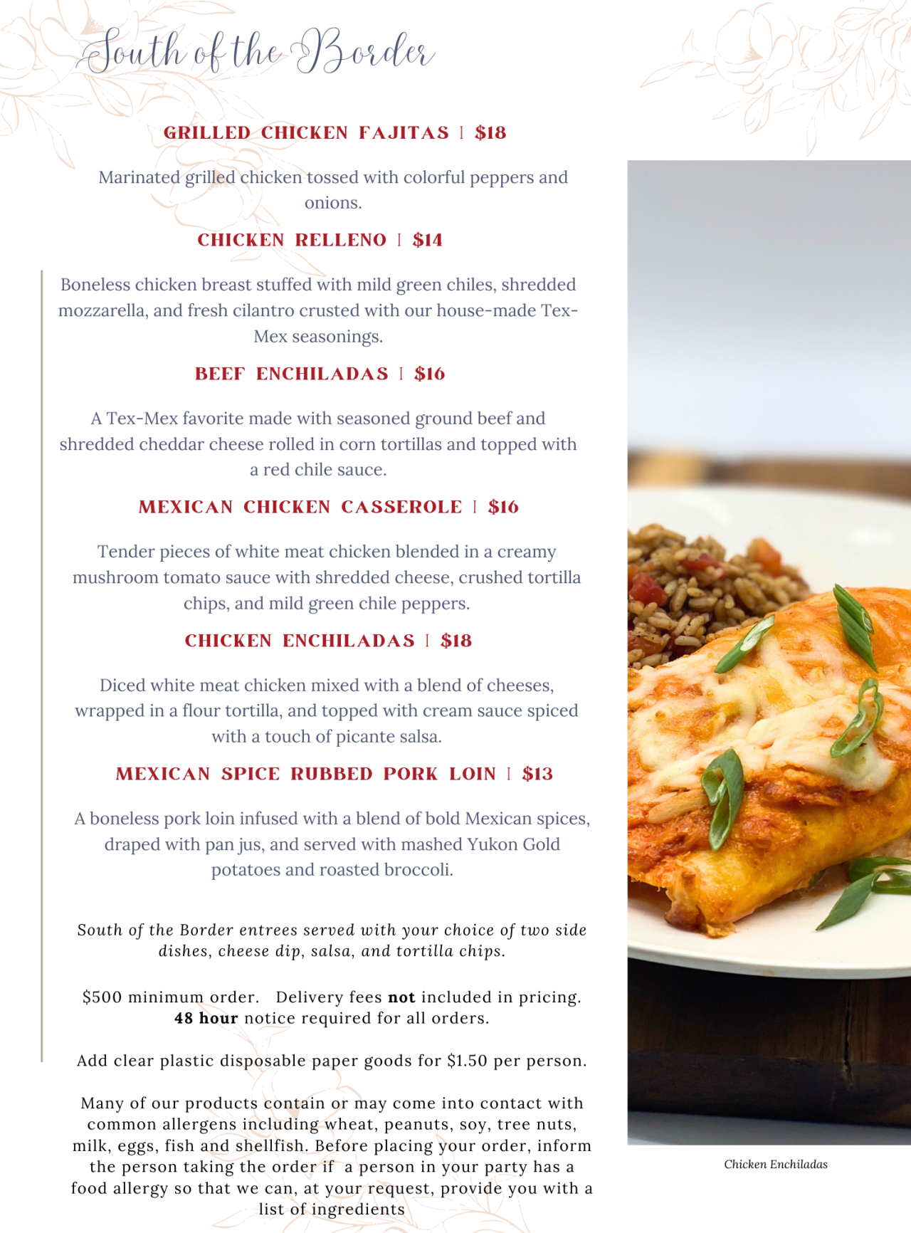 Entrees Menu | Dinner's Ready Express Catering