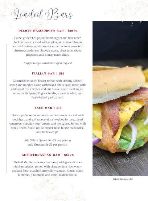 Loaded Bars Menu | Dinner's Ready Express Catering