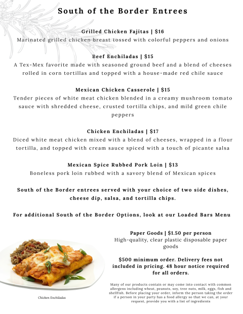 Entrees Menu | Dinner's Ready Catering